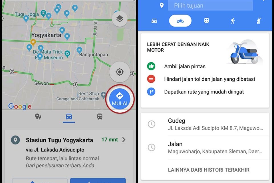 Menggunakan Mode Motor Google Maps – Urbandigital