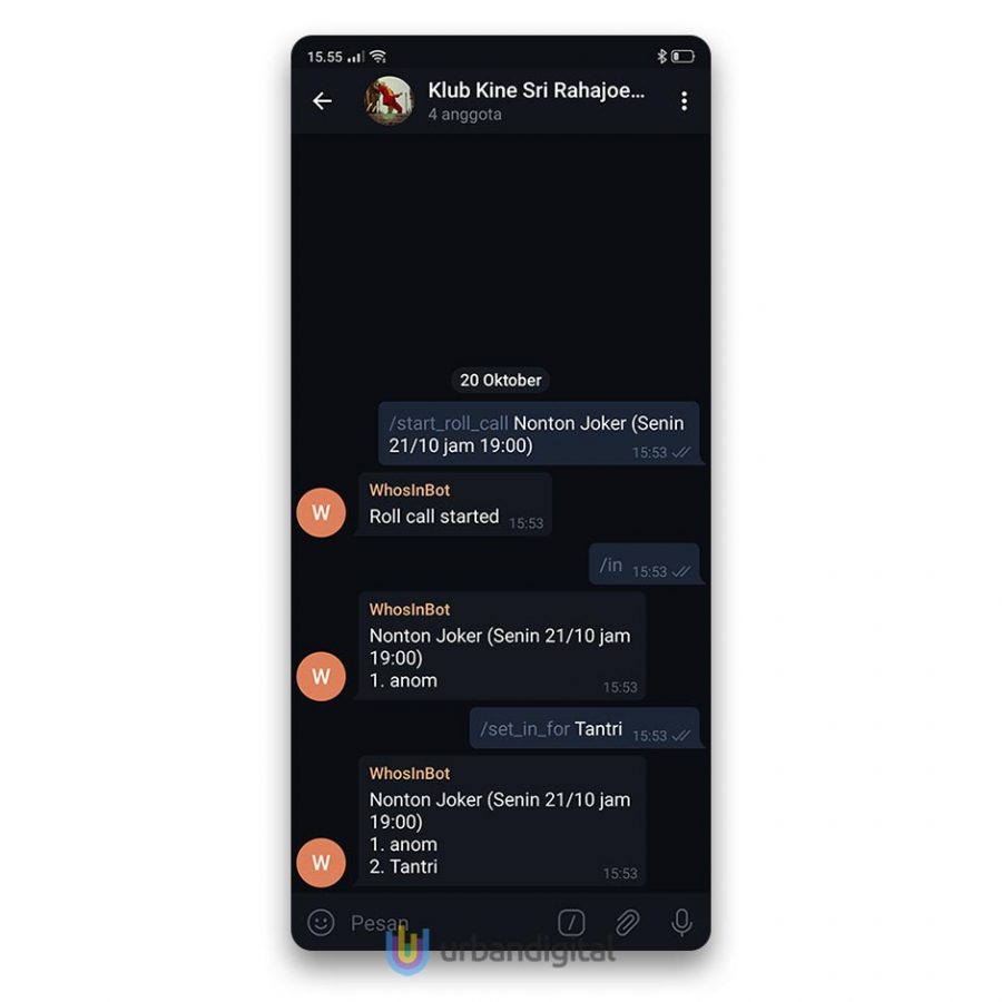 Cara Membuat Acara di Grup Chat Telegram – Urbandigital