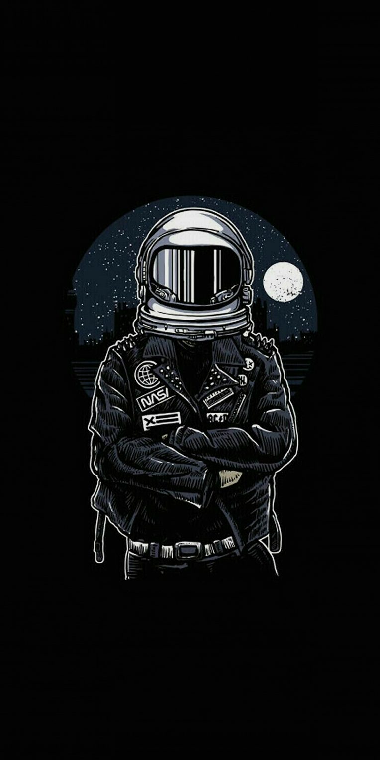 Wallpaper AMOLED Black “Astronot” untuk Smartphone (Android/iPhone ...