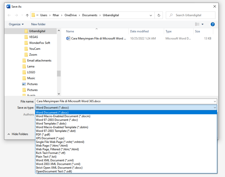 Cara Menyimpan File di Microsoft Word 365 Terlengkap dan Mudah Dipahami ...